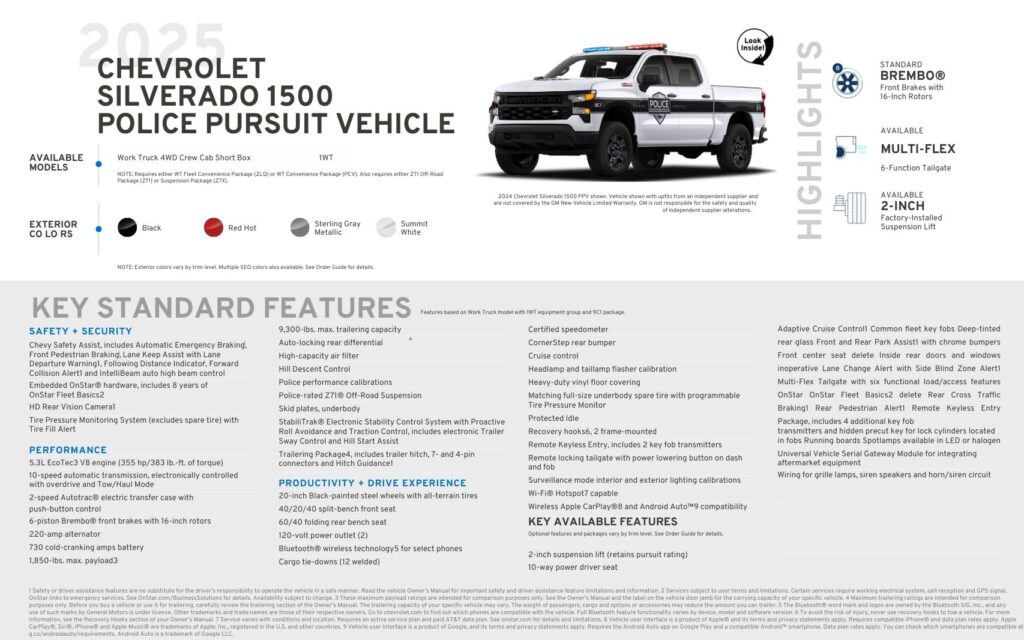 2025 Chevrolet Silverado 1500 Police Pursuit Vehicle | Midwest Law ...